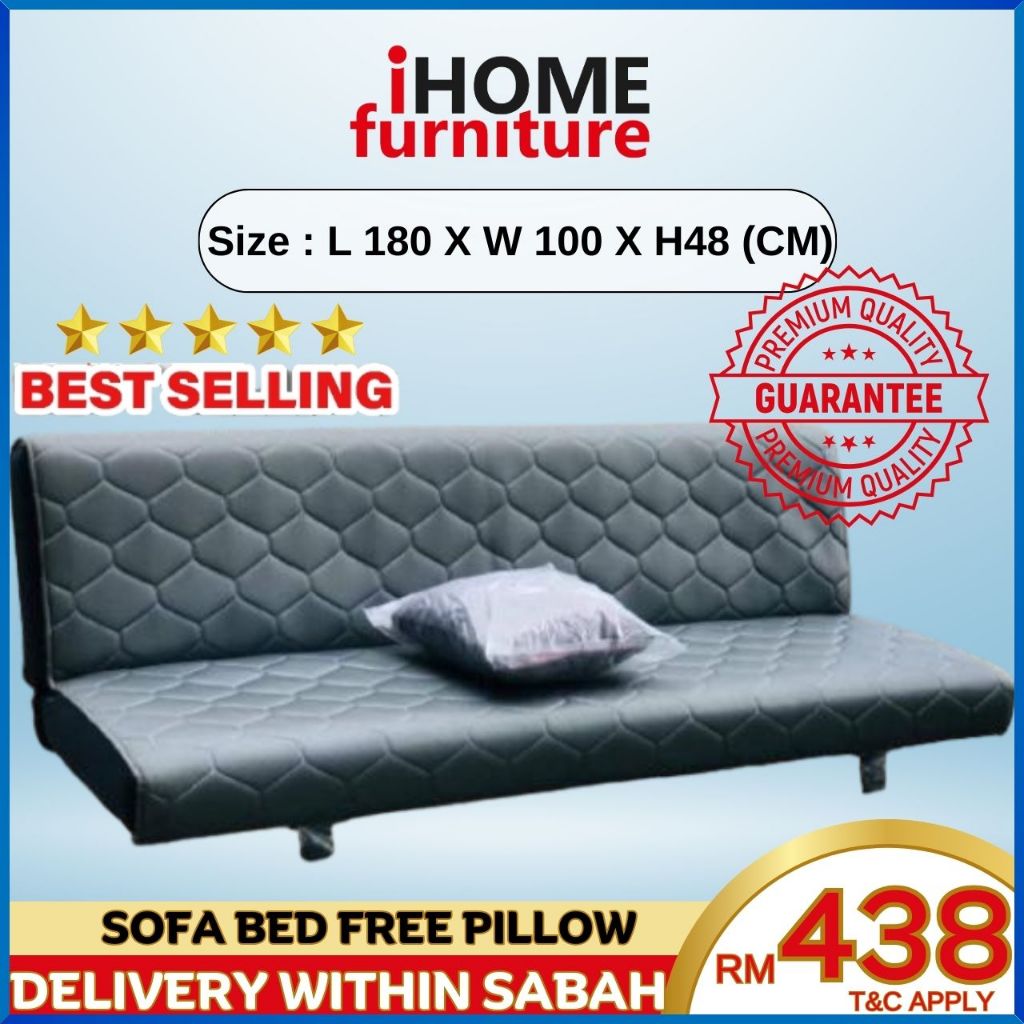 iHOME FURNITURE SABAH 🔥READY STOCK🔥FOLDABLE FABRIC SOFA BED FREE 1 ...