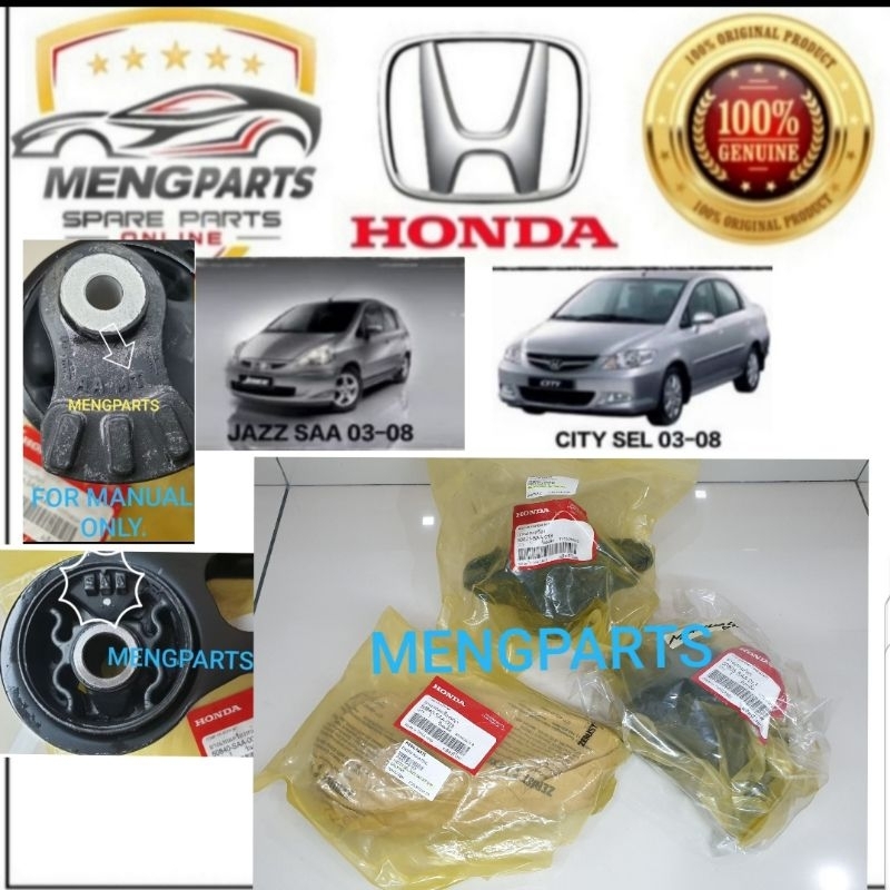 ORIGINAL HONDA CITY SEL , JAZZ SAA MANUAL ONLY ENGINE MOUNTING SET 50821-SAA 50805-SAA-013 50840 ...