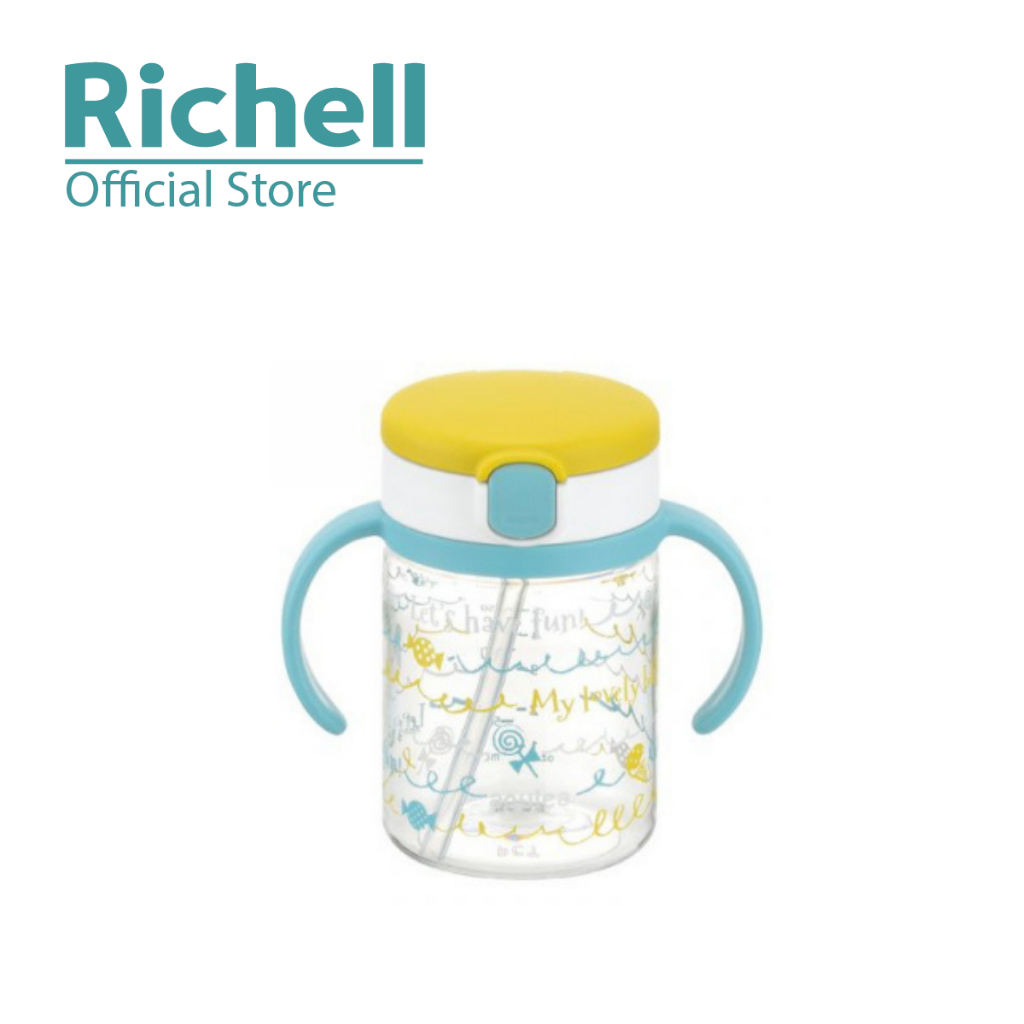 Richell Aqulea Clear Straw Bottle Mug For 7m+ (200ml) | Shopee Malaysia