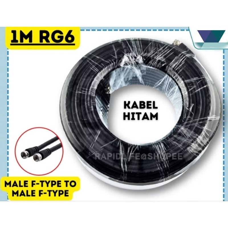 RG6 Coaxial Cable for Digital Antenna MYTV/DVBT2/NJOI Kabel Aerial 1m ...