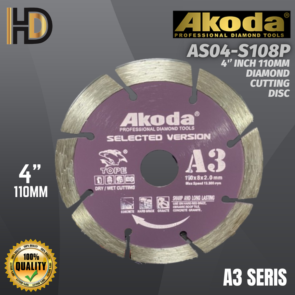 AKODA 4" 110MM A5 Selected Version Diamond Cutting Disc / AKODA AS04 ...
