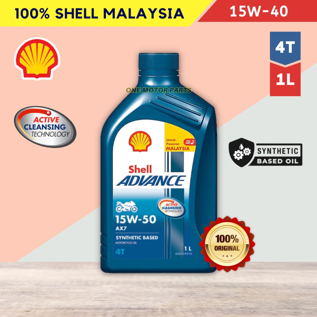 ORIGINAL Shell Advance AX7 10W-40 Engine Oil 4T Minyak Enjin Motor ...