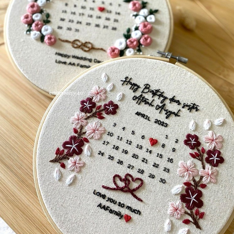 (CUSTOM) Handmade: Calendar Embroidery | Shopee Malaysia