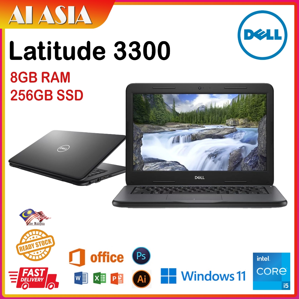 DELL LATITUDE 3300 [CORE i5-8TH GEN / UP TO 8GB RAM & 256GB SSD] 13 ...