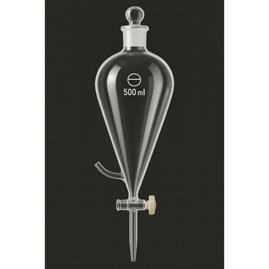 Double Openings Glass Separatory Funnel with Stopcock and Ground ...