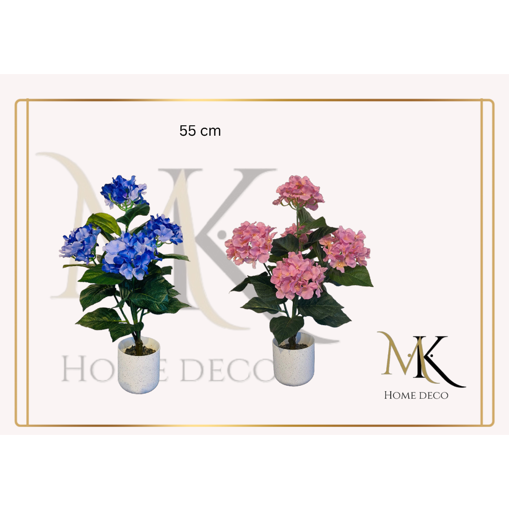 Pokok Bunga Hydrangea Hiasan / Premium Artificial Flower / 55cm ...