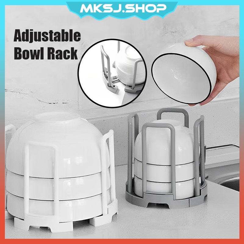 Adjustable Bowl Rack Extendable Dish Rack Retractable Plate Holder ...