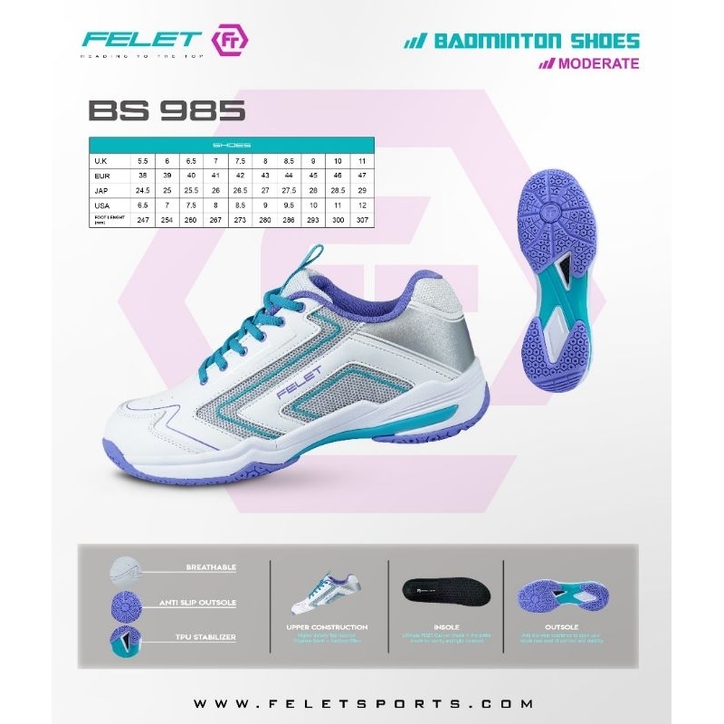 KASUT BADMINTON FELET BS-985 new!! | Shopee Malaysia