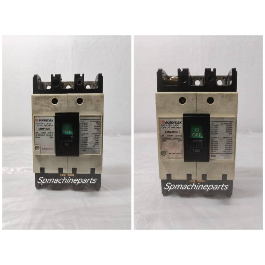 Euromax Moulded Case Breaker MCCB 60A, 100A (Used) | Shopee Malaysia