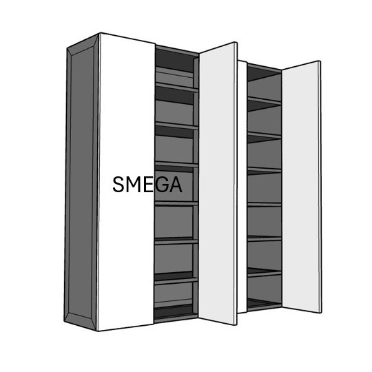 SMEGA ALUMINIUM SHOE RACK BLACK BODY WHITE DOOR 56'' H X 14'' D X 48 ...