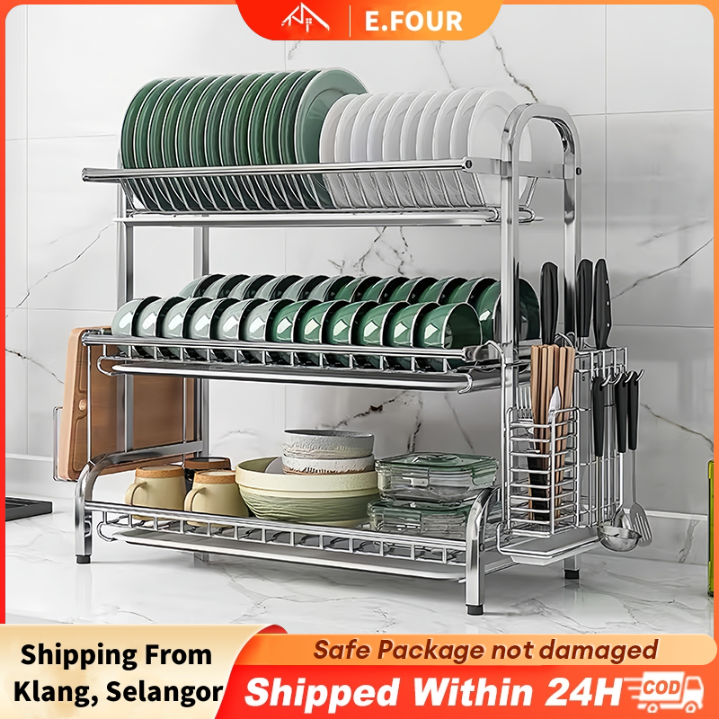 Stainless Steel Dish Rack Dish Storage Rack Rak Pinggan Stainless Steel ...