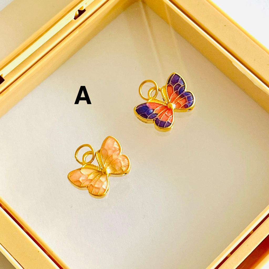 Emas 999 Viral Gold Butterfly Pendant Magic 2 Colour (Front and Back ...