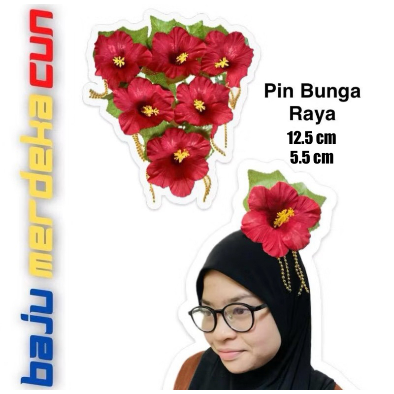 Klip Pin Bunga Raya Bunga Raya Merdeka Hiasan Bunga Merdeka Clip ...