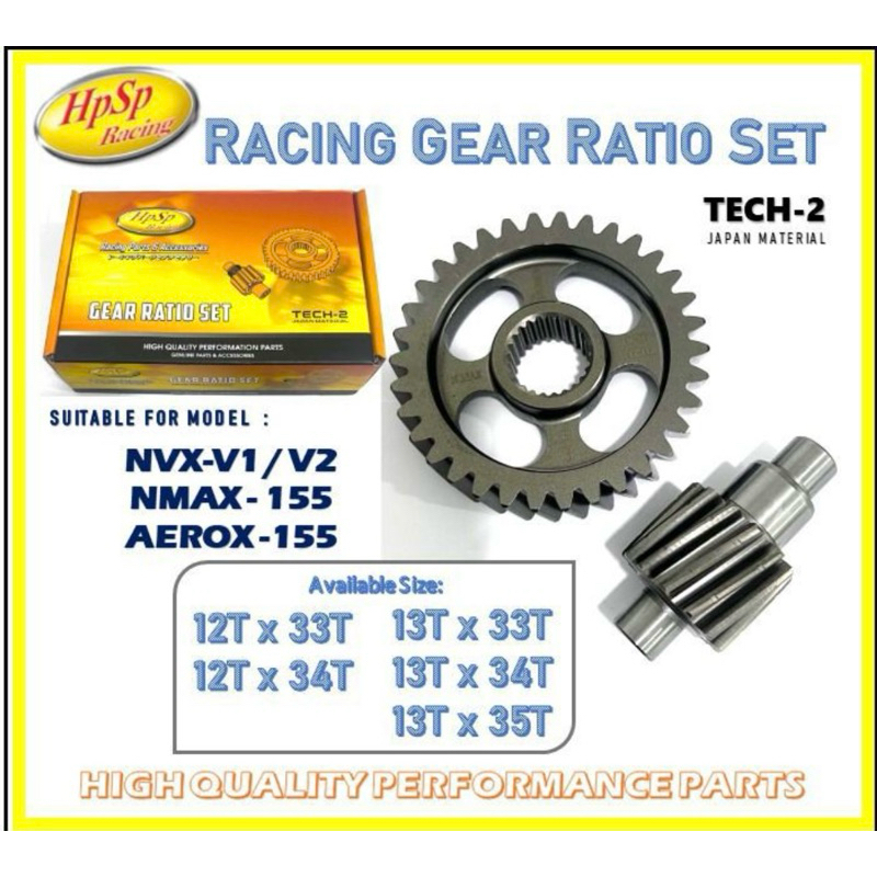 Yamaha NVX V1 V2 NMAX N MAX racing gear box gear ratio set brand HPSP ...