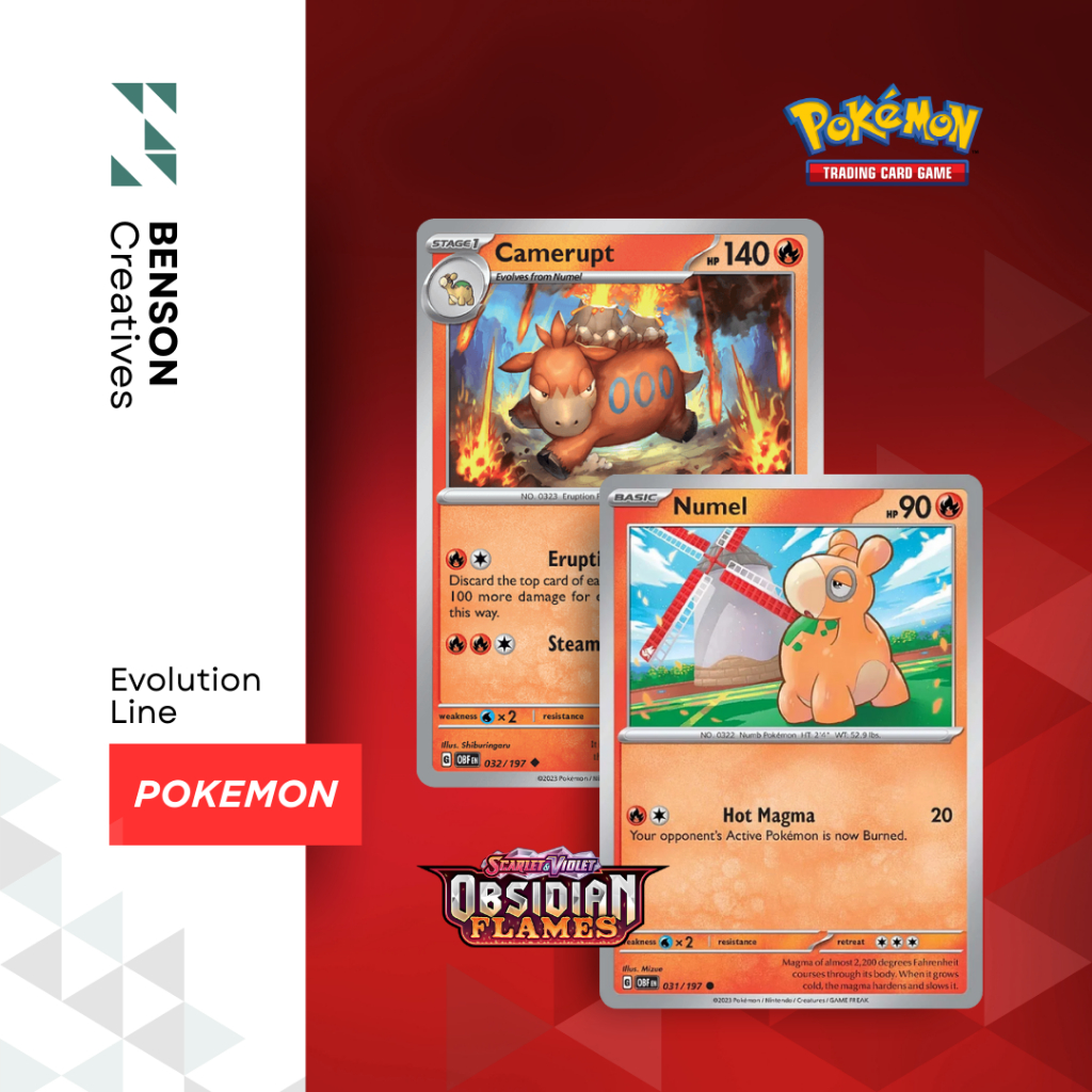 Numel, Camerupt (Evolution Line) [Obsidian Flames] Pokémon TCG | Shopee ...