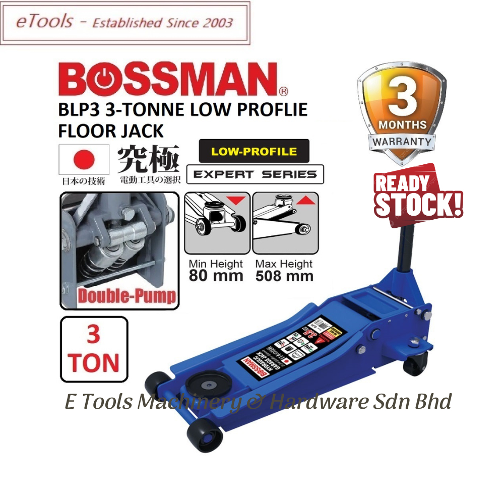 BOSSMAN BLP3 LOW PROFILE 3 TON HYDRAULIC FLOOR SERVICE JACK | JACK ...