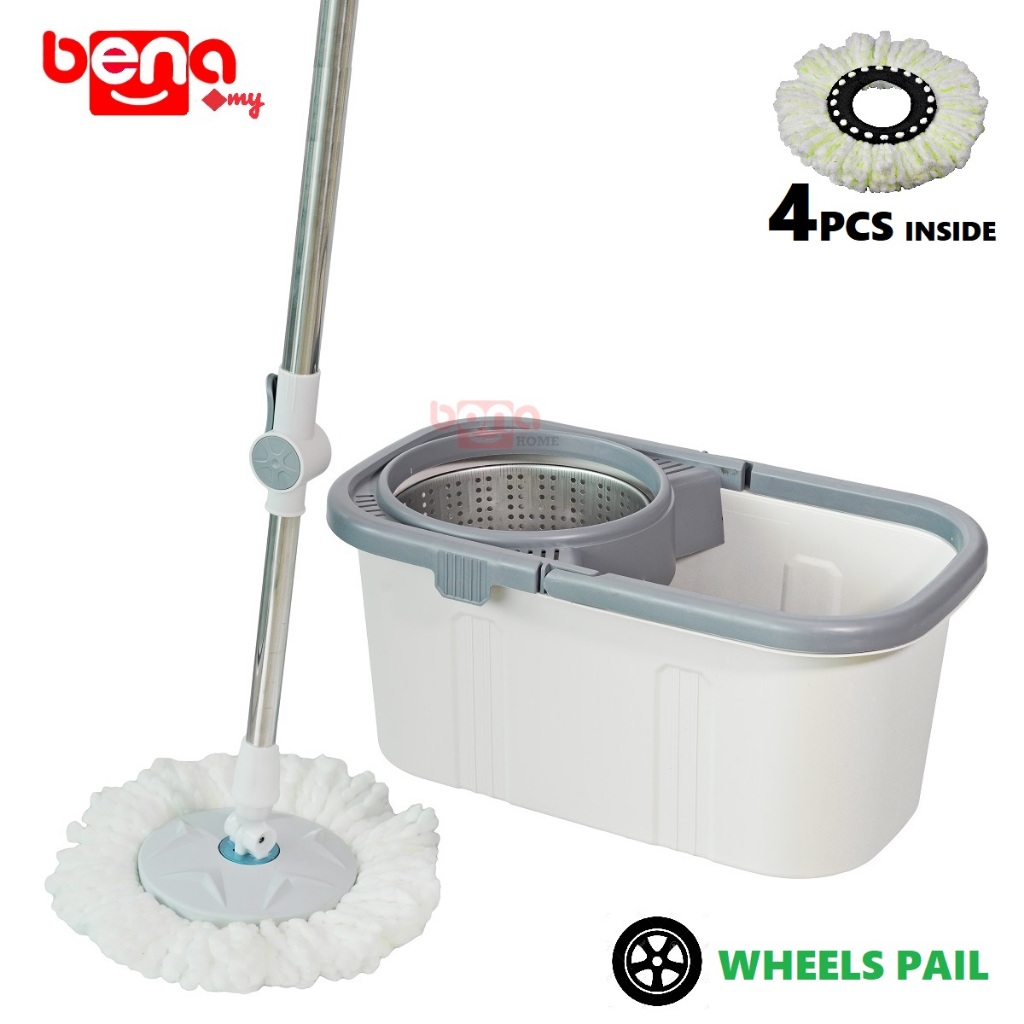 6L Pail Spin Mop Microfiber Cloth Floor Mop Magic Clean Mop Spinner 360 ...