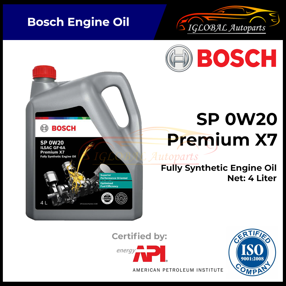 Bosch Premium X7 0W20 API SP / ILSAC GF-6A Fully Synthetic Engine Oil ...