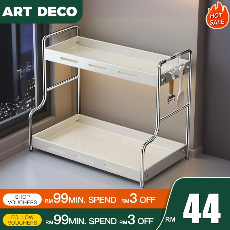 Spice Rack Kitchen Organizer Storage Rack Rak Rempah Steel Countertop ...