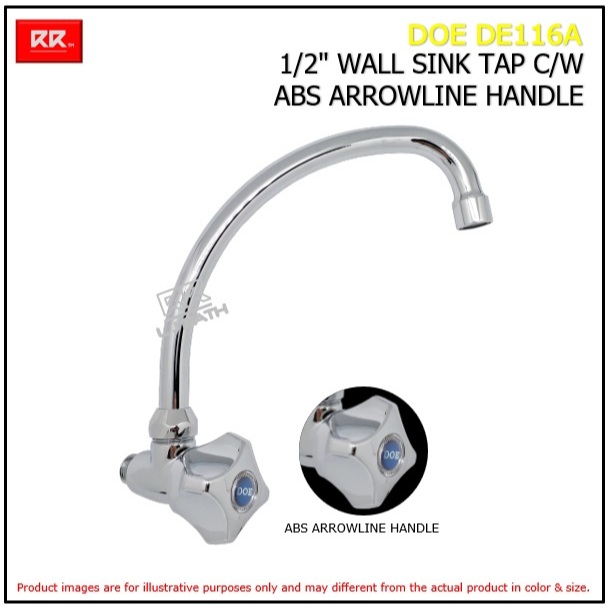 DOE [ LOCAL ] DE116A 1/2" Wall sink tap c/w ABS Arrowline Handle ...