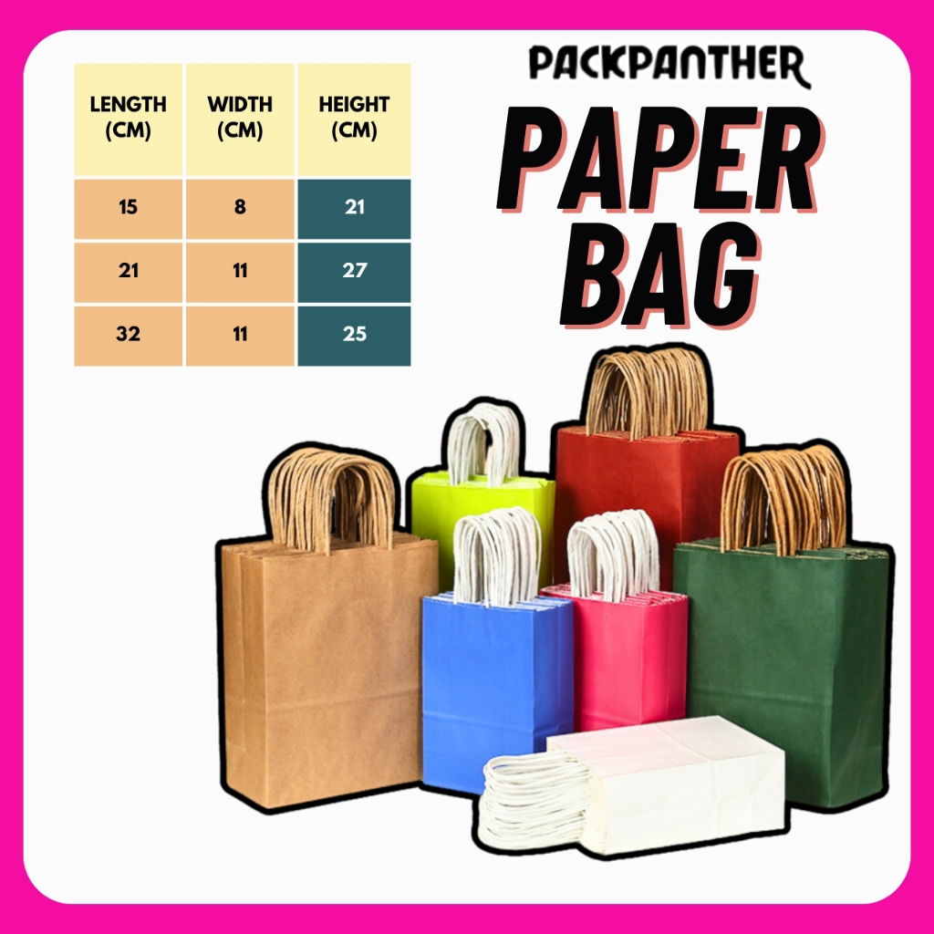 PACKPANTHER Beg Kertas Warna Warni | Paper Bag Doorgift Kahwin Goodies ...