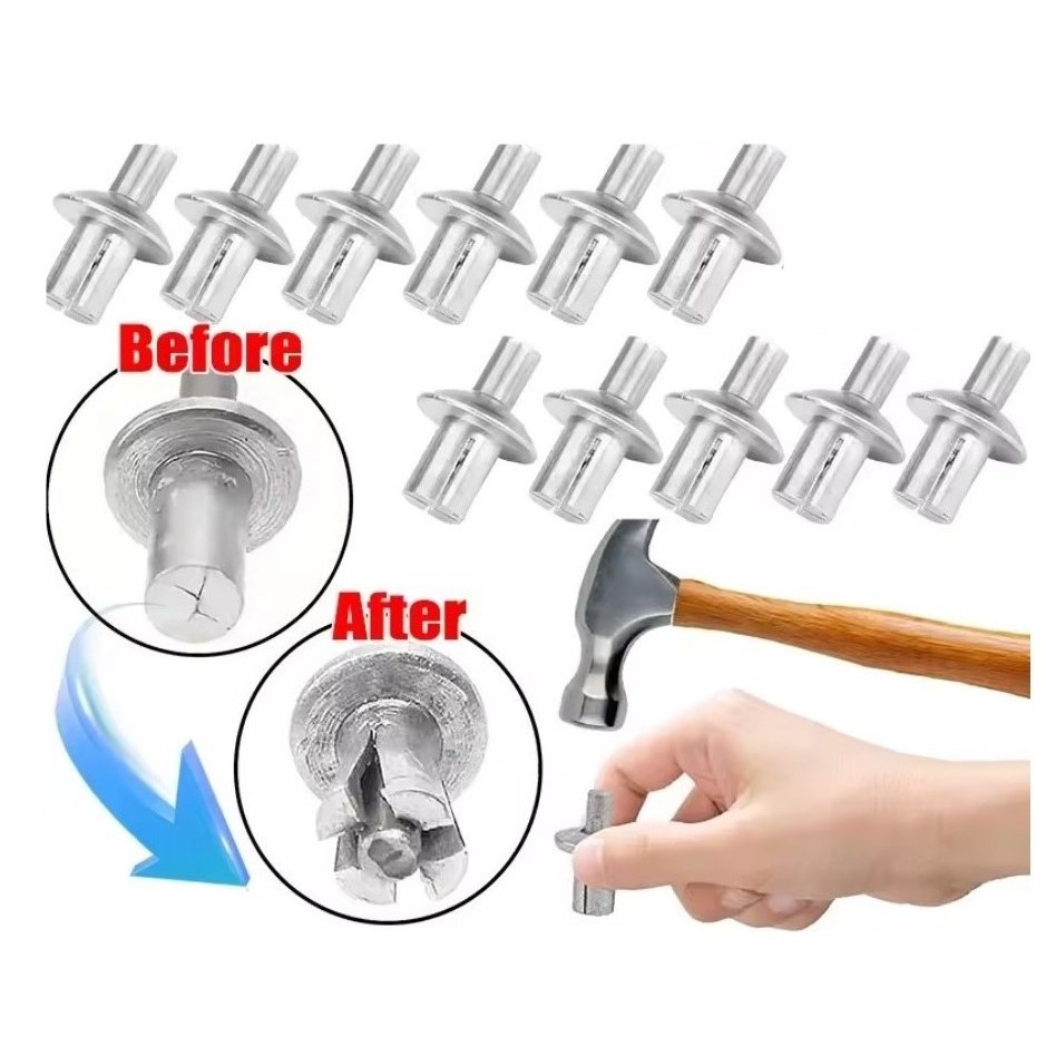 20pcs Hammer Drive Expansion Screw Round Head Knock Type Expansion ...