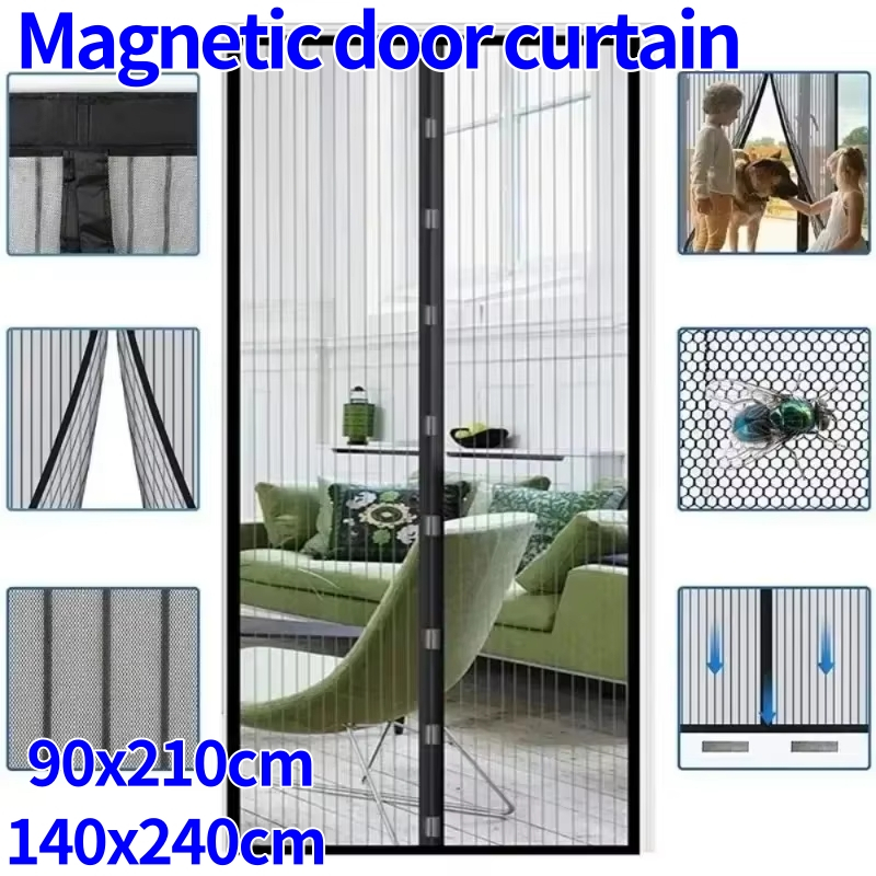 Magnetic Screen Door Curtain Anti-Mosquito Net Fly Insect Screen Mesh ...