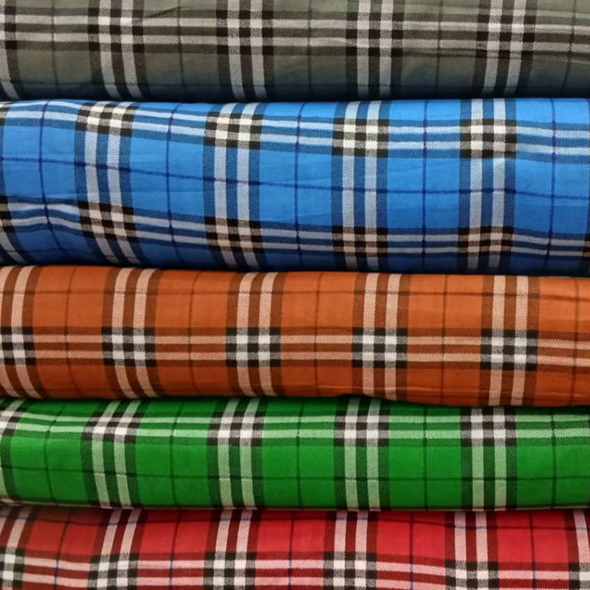 (100% cotton poplin)Cotton Design "KOTAK" fabric / Kain TC Cotton Corak ...