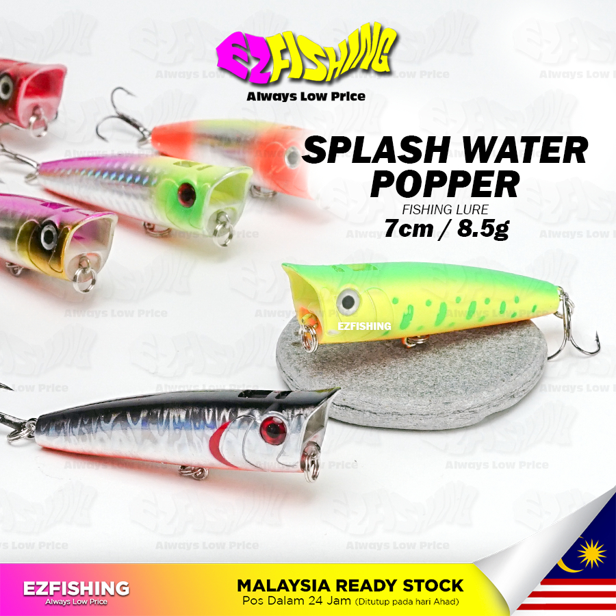EZF Splash Water Popper 7cm/8.5g Water Surface Floating Water Jet ...