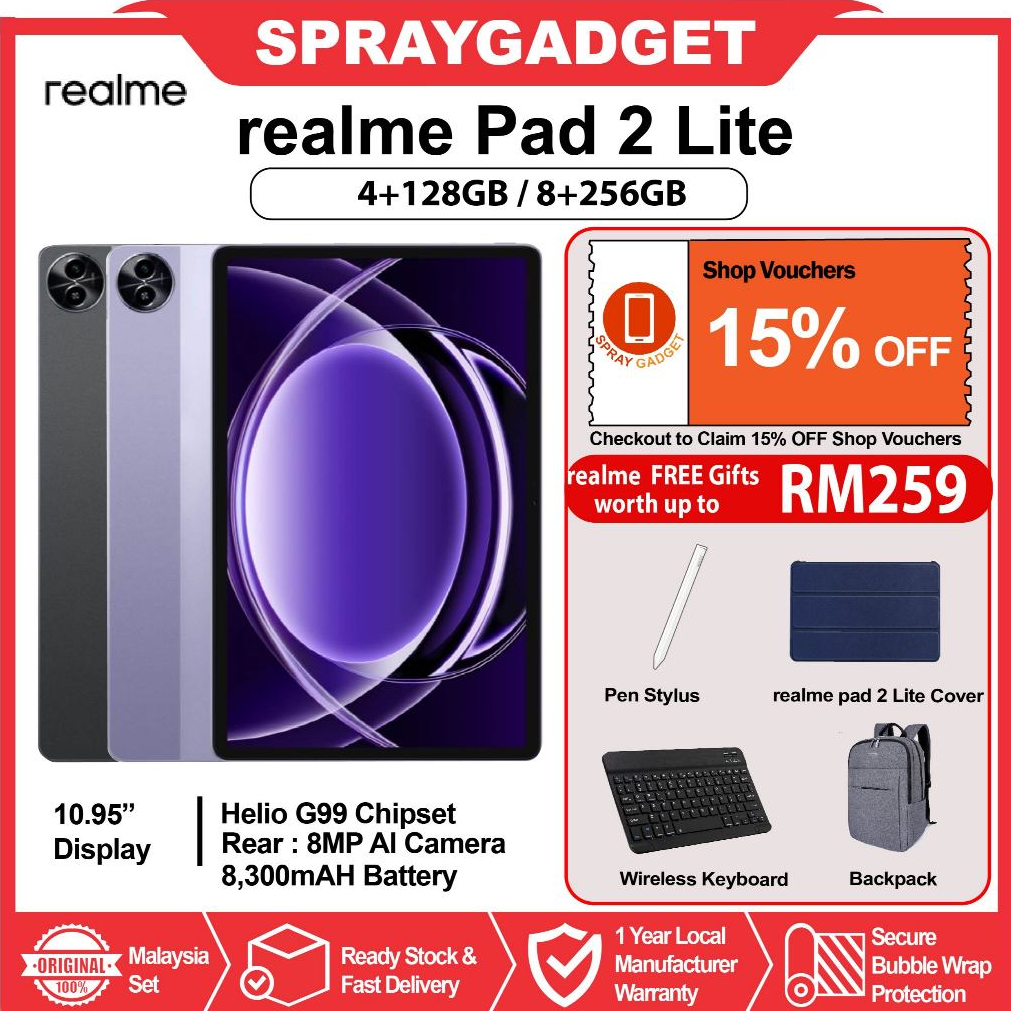 realme Pad 2 Lite (4+128GB / 8+256GB) 10.95" Display l 8300mAH Massive ...