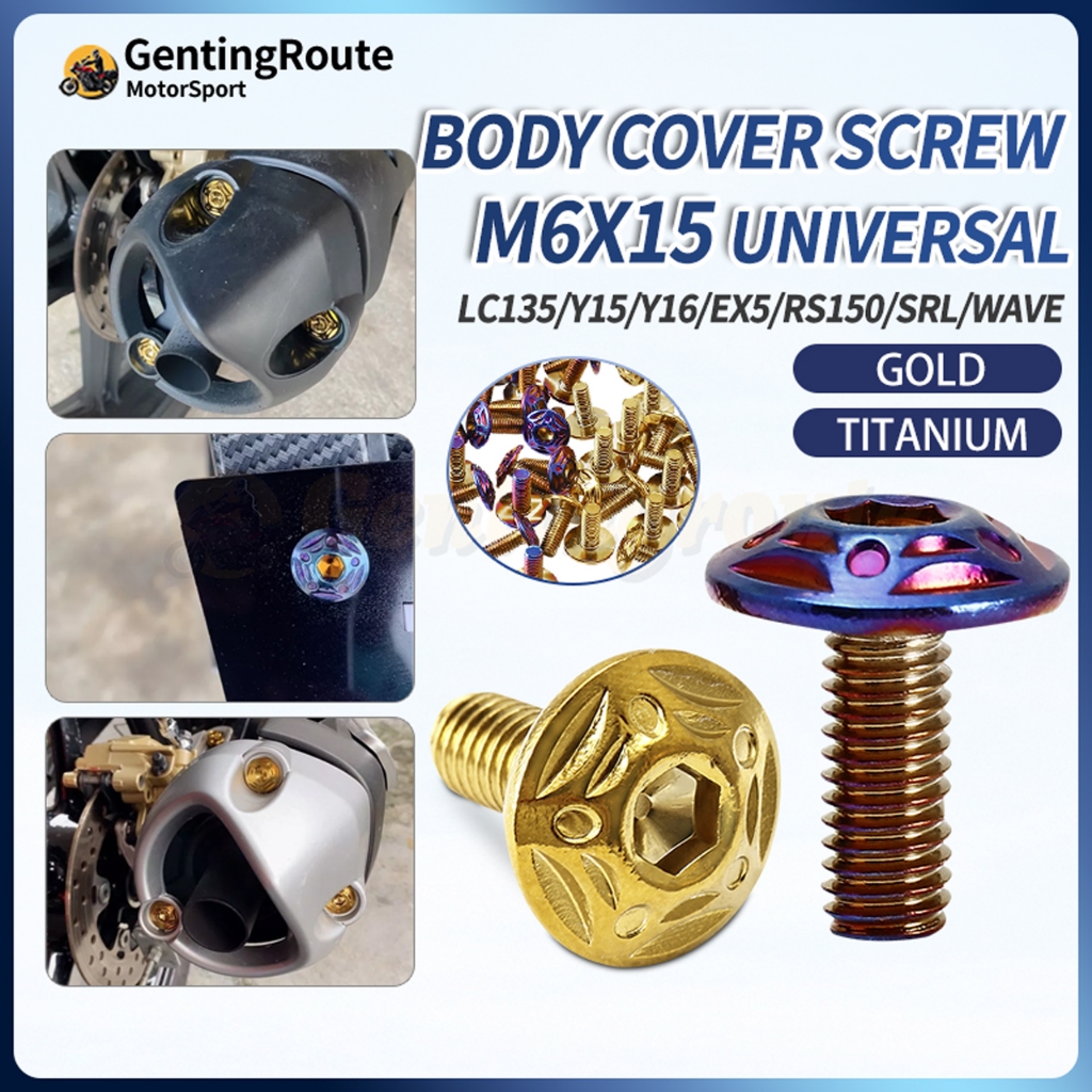 1 Biji M6x15 M5x15 Rear Fender Screw Skru Muffler Cover End Cap Skru ...