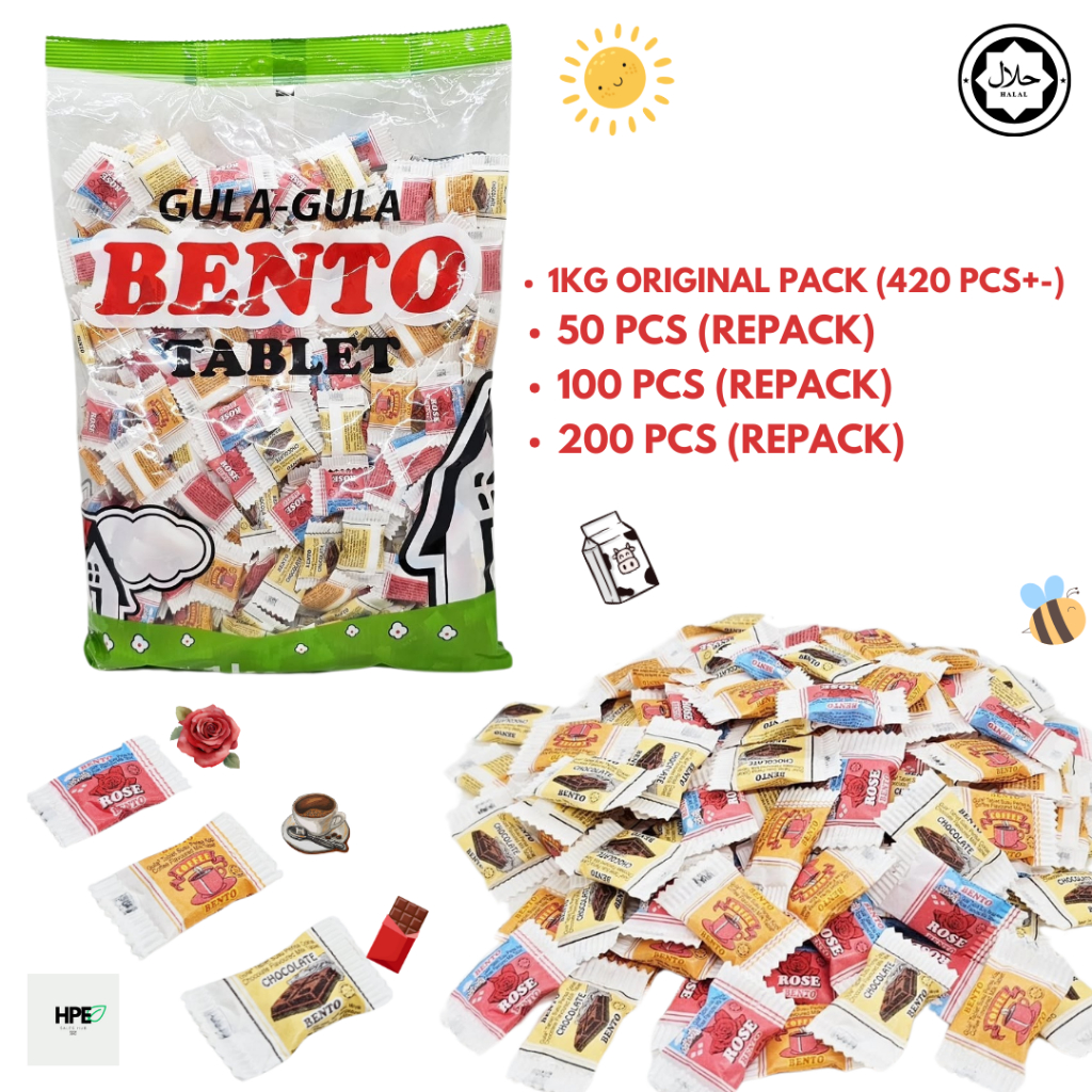 Gula Susu Bento Tablet (50 / 100 / 200 / 1kg - HALAL) Childhood Milk ...
