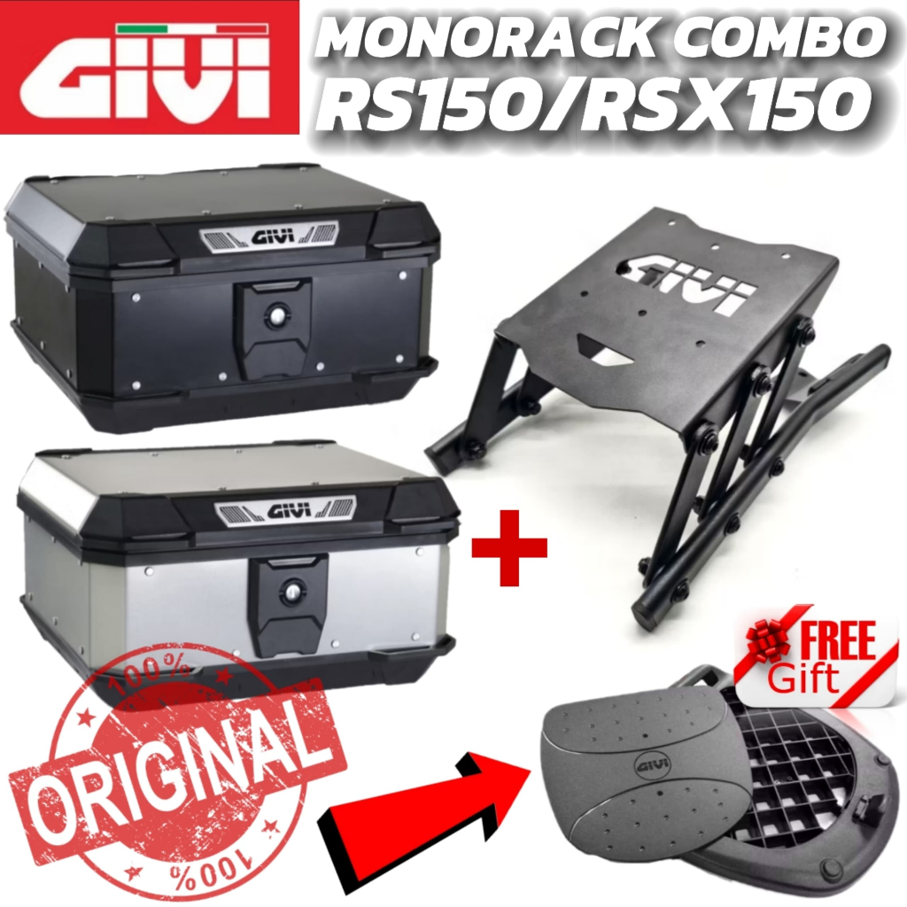 COMBO SET MONORACK GIVI HONDA RS150 RSX150 + BOX ALUMINIUM 29L MTN29A ...
