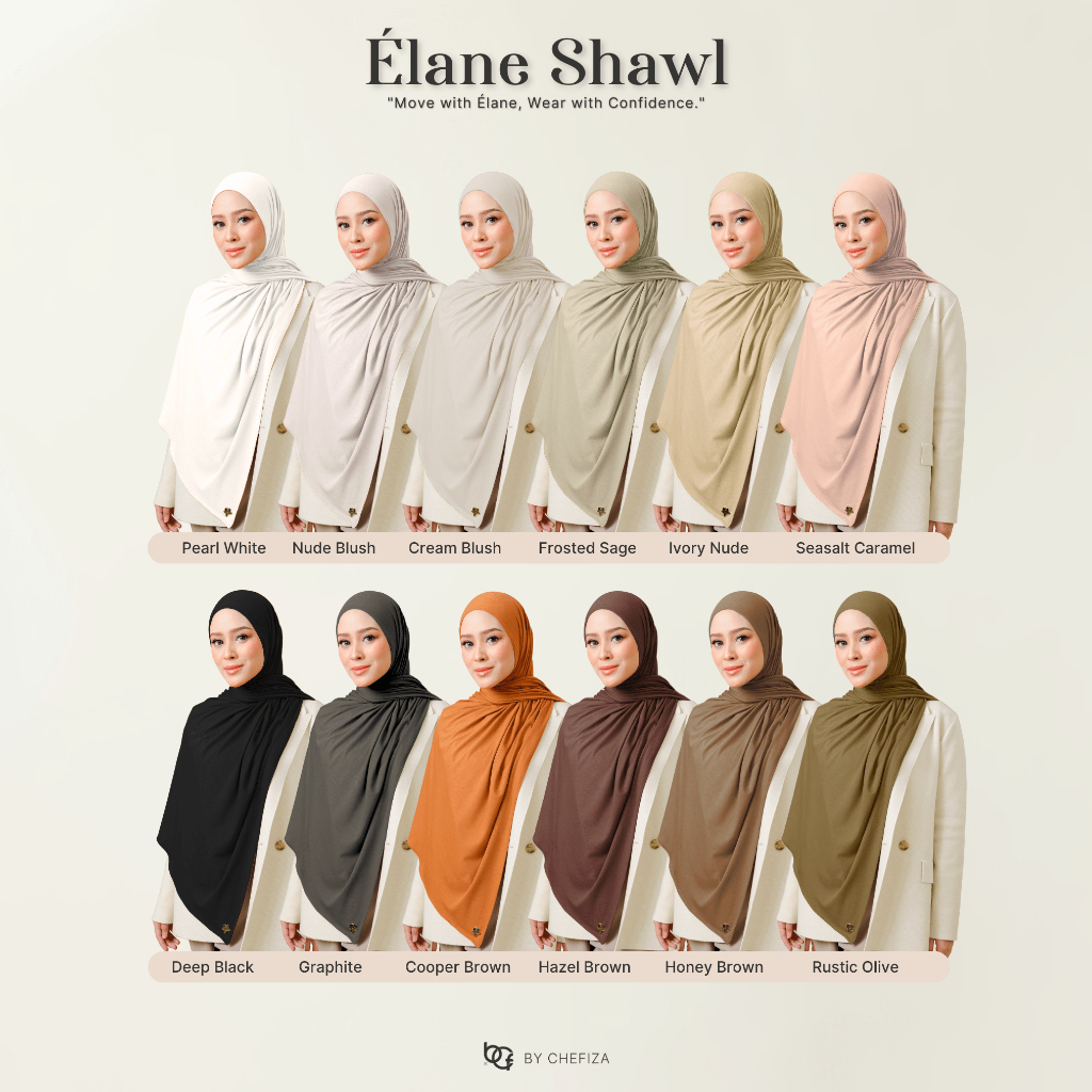 READYSTOK - ELANE SHAWL BYCHEFIZA | Shopee Malaysia