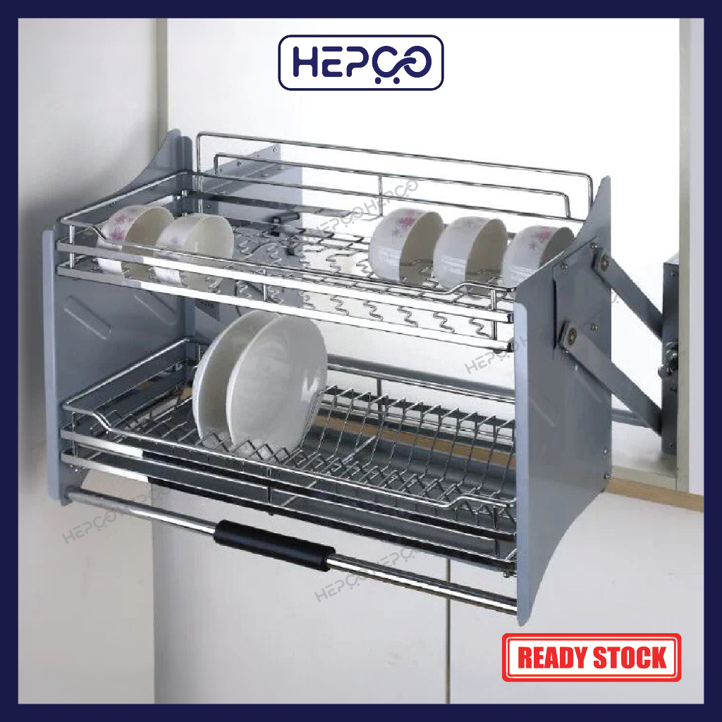304 Stainless Steel Soft Close Pull Down Dish Rack Multipurpose Kitchen ...
