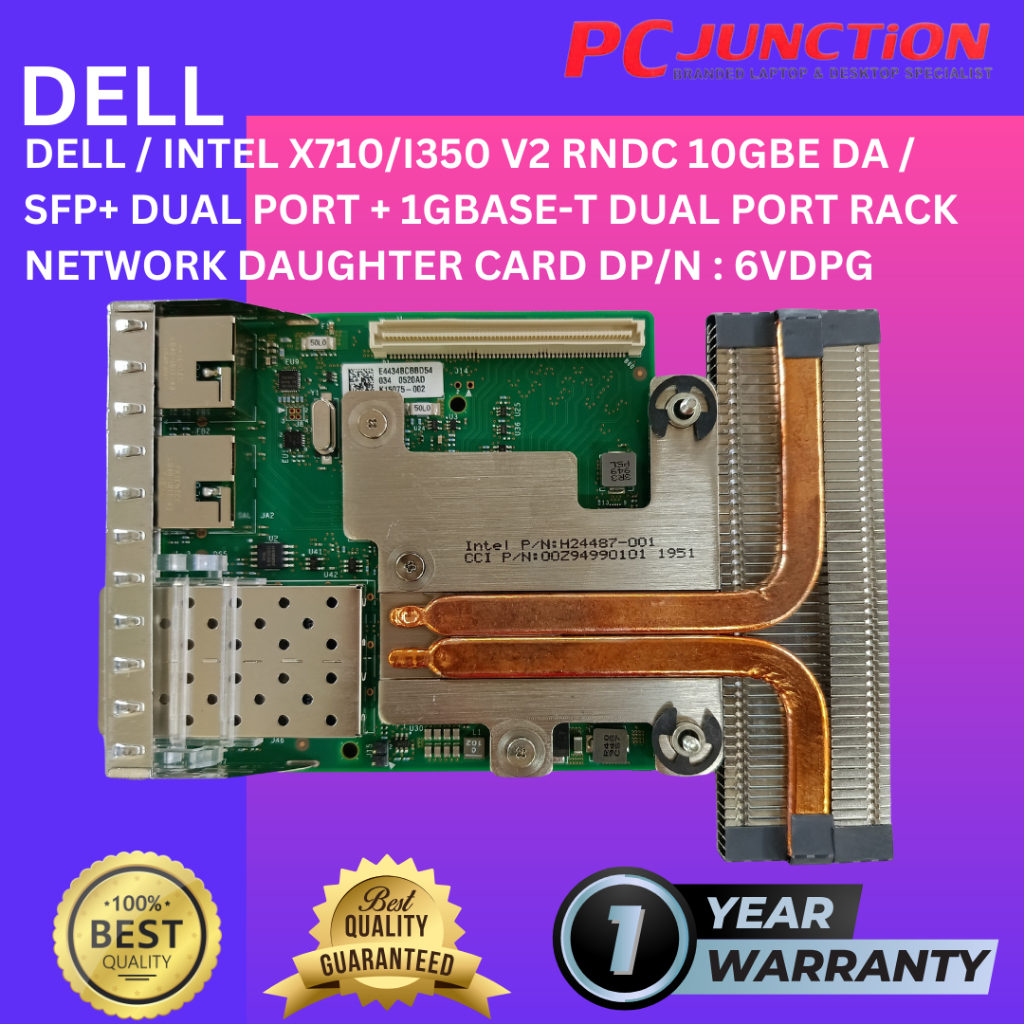 DELL / INTEL X710/I350 V2 RNDC 10GBE DA / SFP+ DUAL PORT + 1GBASE-T ...