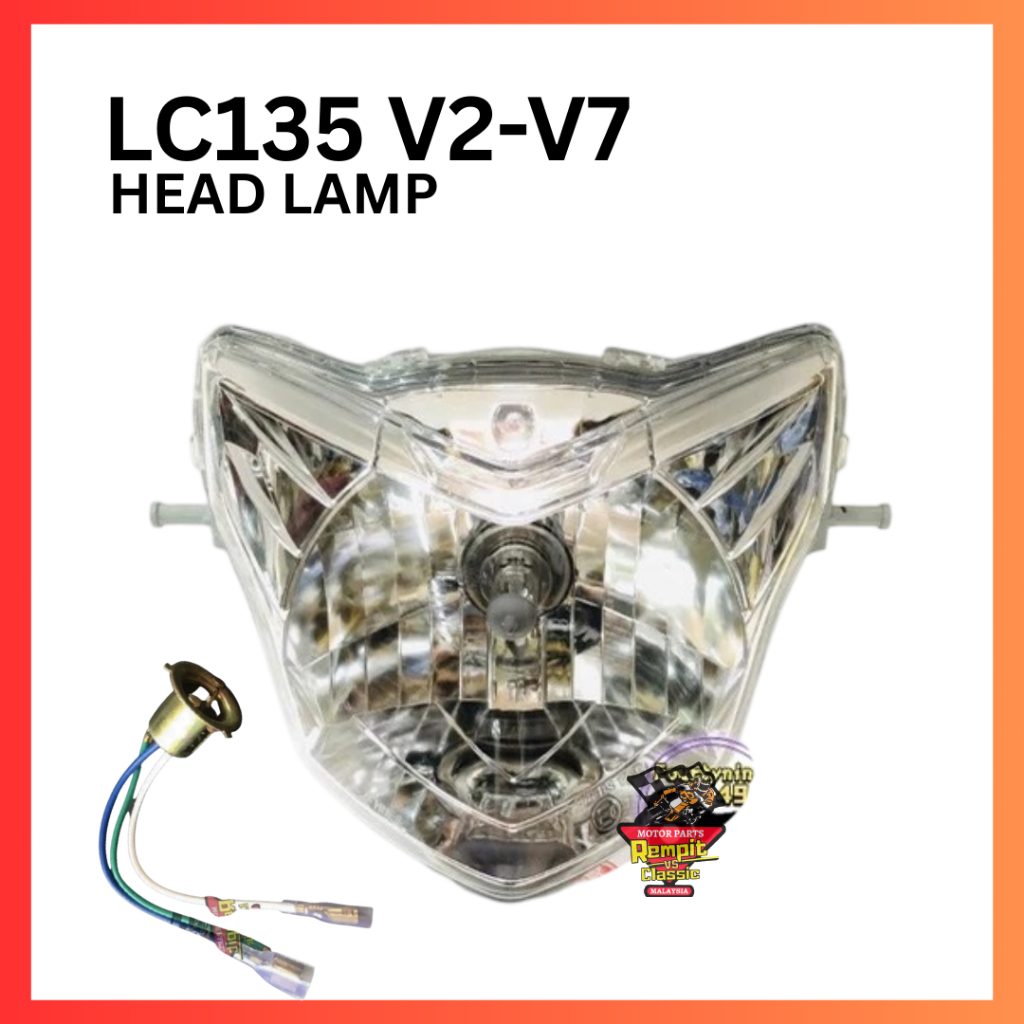 REMPIT LC135 NEW HEAD LAMP V2 V3 v4 v5 v6 v7 HEAD LAMP HEAD LIGHT HEADLIGHT LAMPU DEPAN LAMPU ...