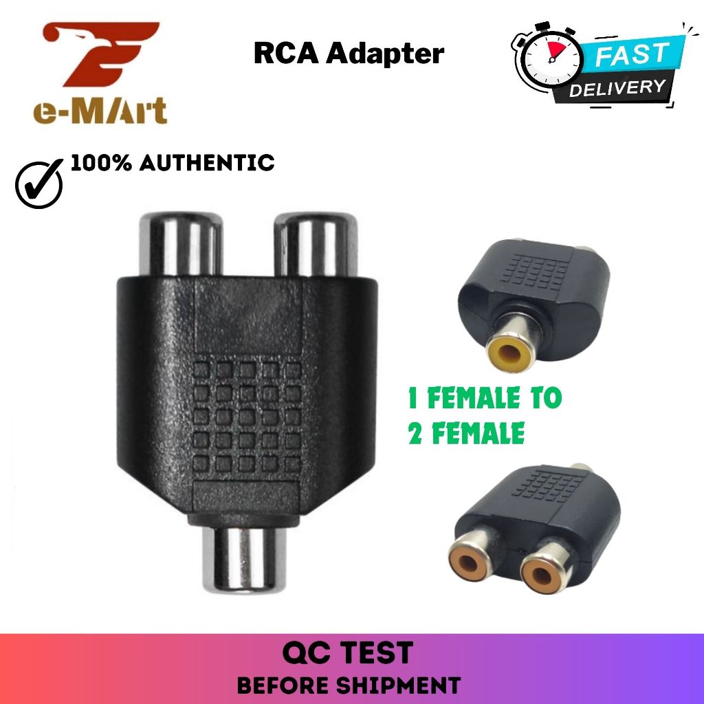 RCA 1 Female to 2 Female Adaptor for Home Theater / Soundbar / Sound ...