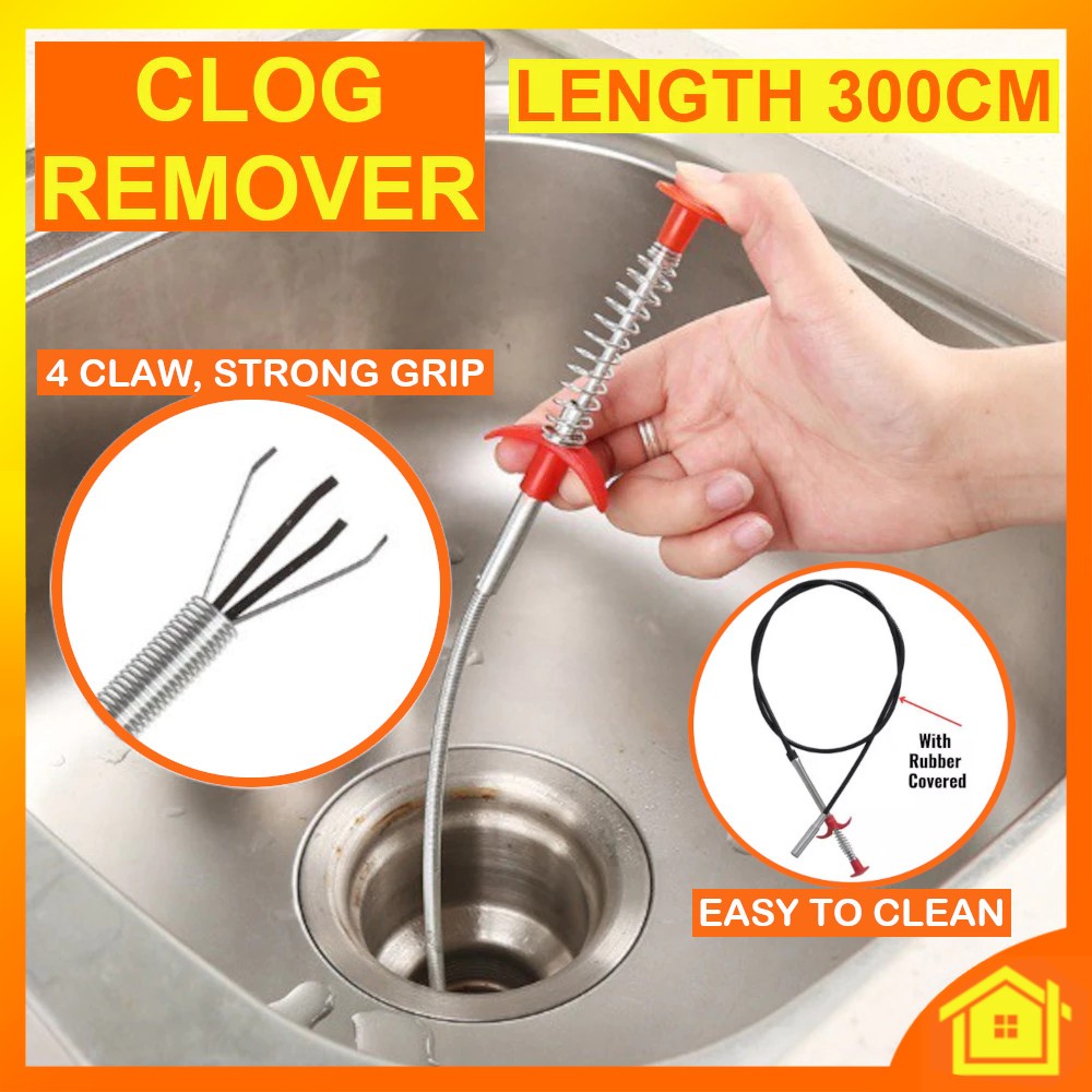 [OneHome] Clog Remover Gripper Sewer Pipe Sink Toilet Hair Alat Besi ...