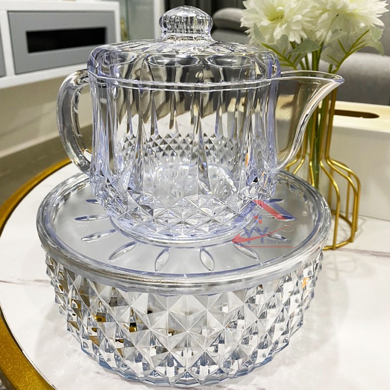 『1 Litre』Crystal Kendi Set/Hand Washing Pot with Tray/Teko Kendi Air ...
