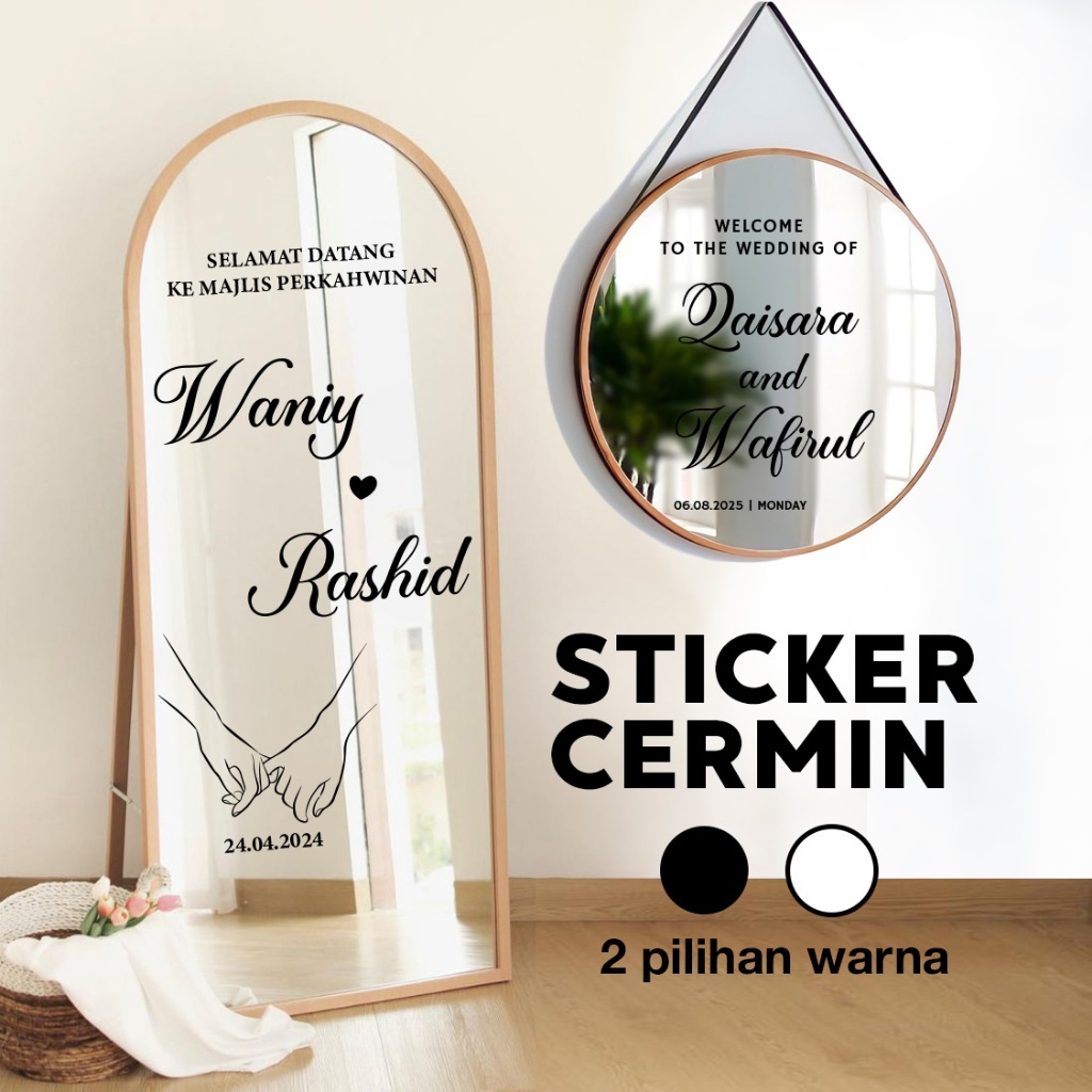 STICKER CERMIN KAHWIN | MIRROR WEDDING STICKER | WEDDING MIRROR ...