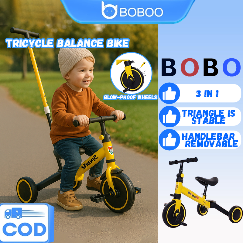 COD Kids Tricycle Age 1-6 Bicycle Kids 3 Wheels 4 IN 1 sliding cycling ...