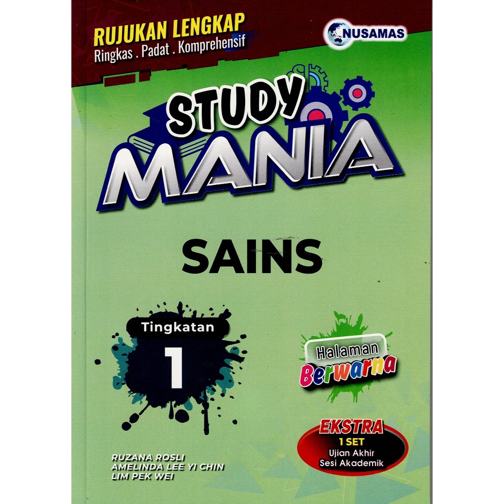BUKU RUJUKAN ( 2025 ) : STUDY MANIA SAINS TINGKATAN 1 HALAMAN BERWARNA ( EKSTRA 1 SET UASA ...