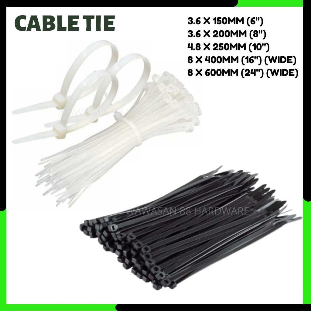 10PCS/100PCS White Black Nylon Cable Tie Pengikat Jaring Pengikat Pagar ...