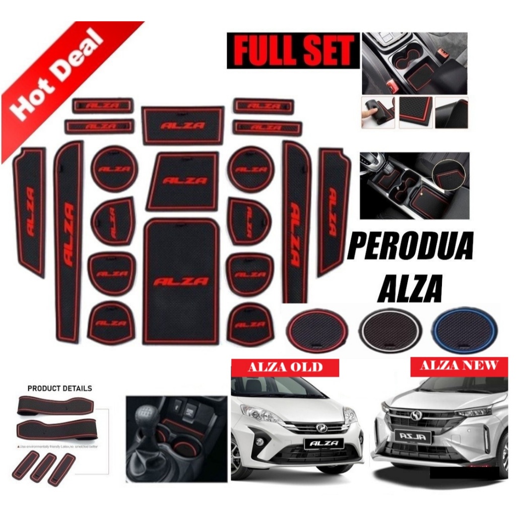 Perodua Alza Slot Mat Storage Organizer Anti Slip Mat Rubber Dash Mat ...