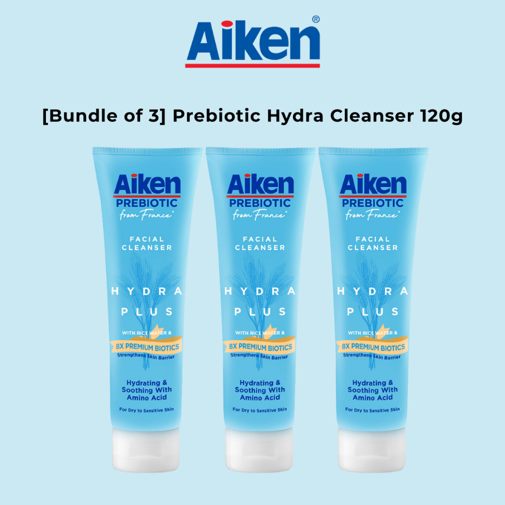[Bundle of 3] AIKEN Prebiotic Hydra Plus Facial Cleanser 120g | pH ...
