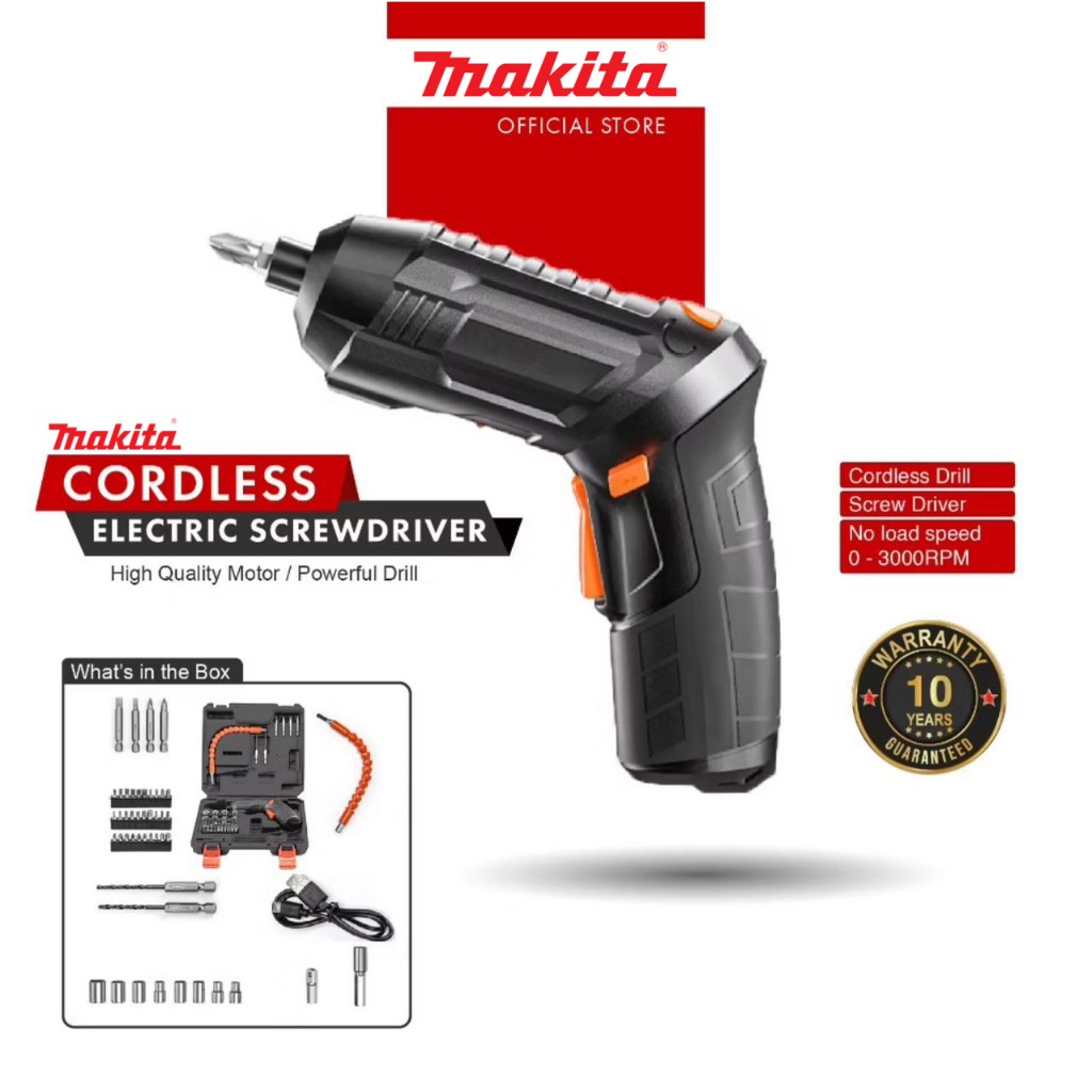 Makita 47Pcs/set 3.6V Electric Cordless Screwdriver Impact Drill ...