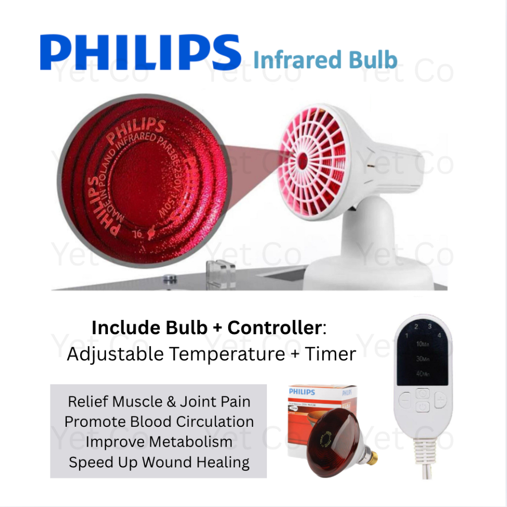 Philips InfraPhil 150w Infrared Bulb Lamp Adjustable Dimmable Timer ...