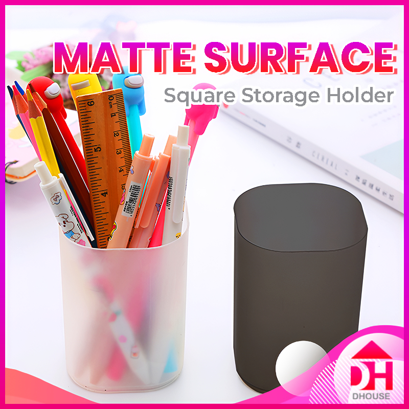 Square Pen Pencil Holder Office Stationery Organizer Cosmetic Makeup ...