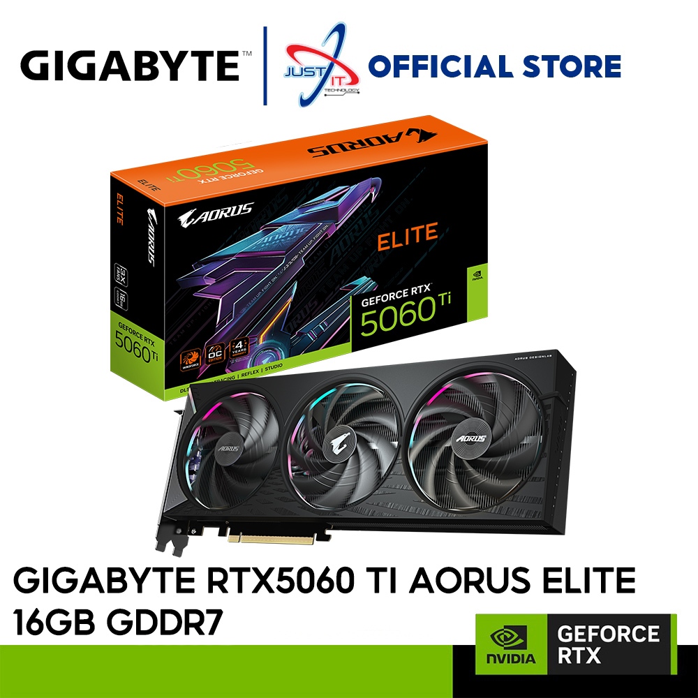 GIGABYTE RTX5060 TI AORUS ELITE OC 16GB GDDR7 GRAPHICS CARD ( GV-N506TAORUS E-16GD ) | Shopee ...